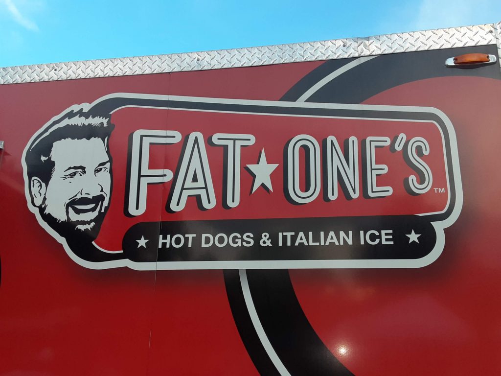 The Fat One's food truck famous Hot Dogs.
